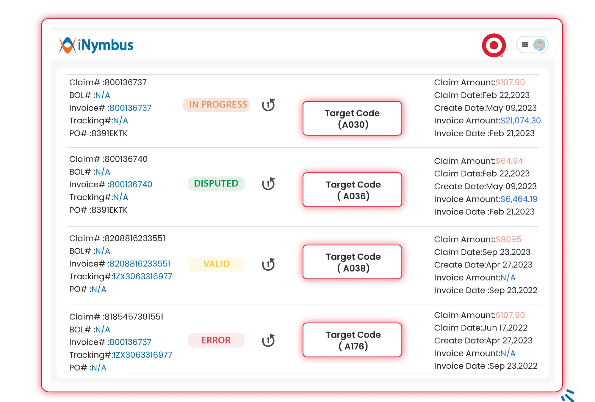 Target Deductions | iNymbus Supports All Target Deductions